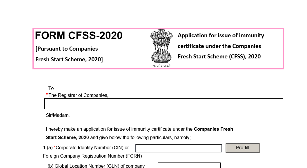 CFSS Scheme | Meaning | Process | Applicability 2020